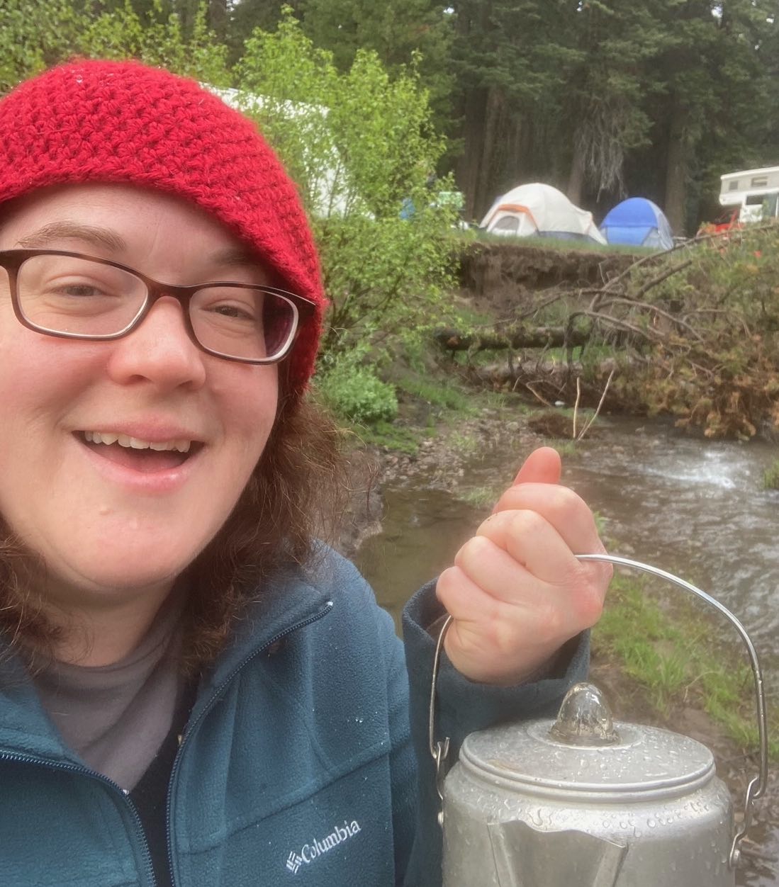 Sarah at Trout Creek Campground, Shasta